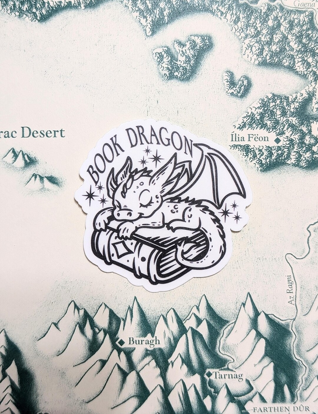 Book Dragon Sticker, Book Lover Sticker, Fantasy Book Lover Sticker - Etsy