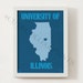 Cute University of Illinois Urbana Champaign College Poster Prints - Etsy
