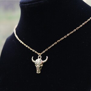 Gold Bull Charm Necklace - Etsy