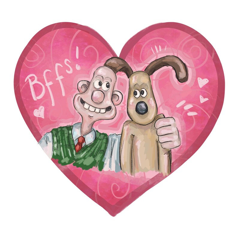 Wallace and Gromit - Bff Sticker - Etsy