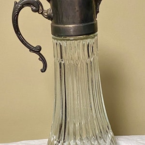 Vintage Ornate Silver Plated and Crystal Carafe - Etsy