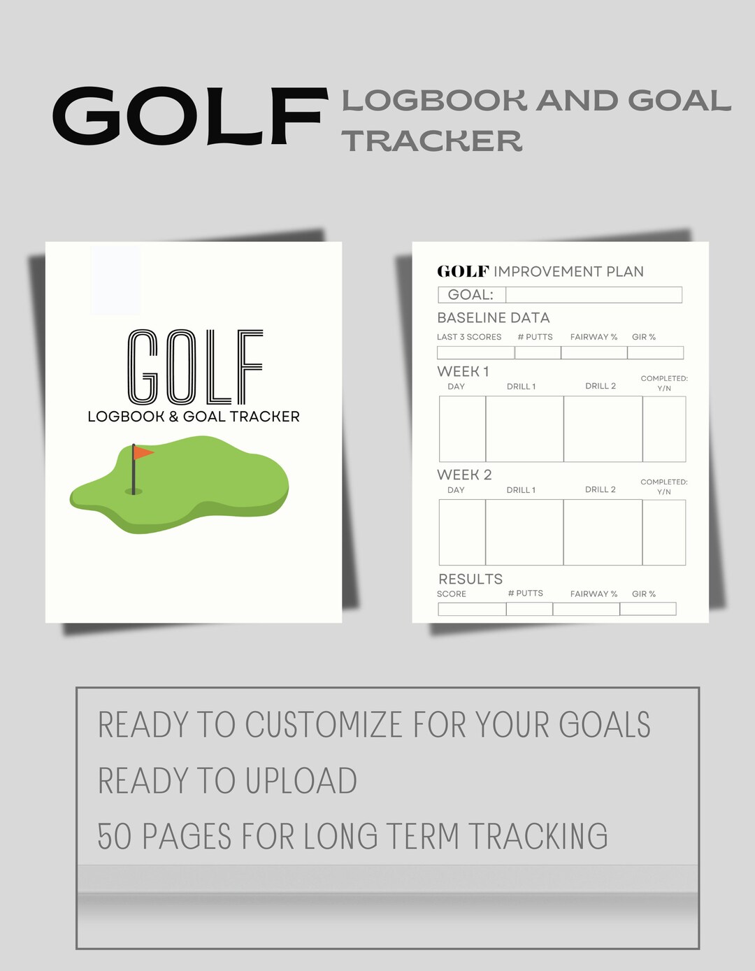 Golf Log and Goal Tracker - Etsy