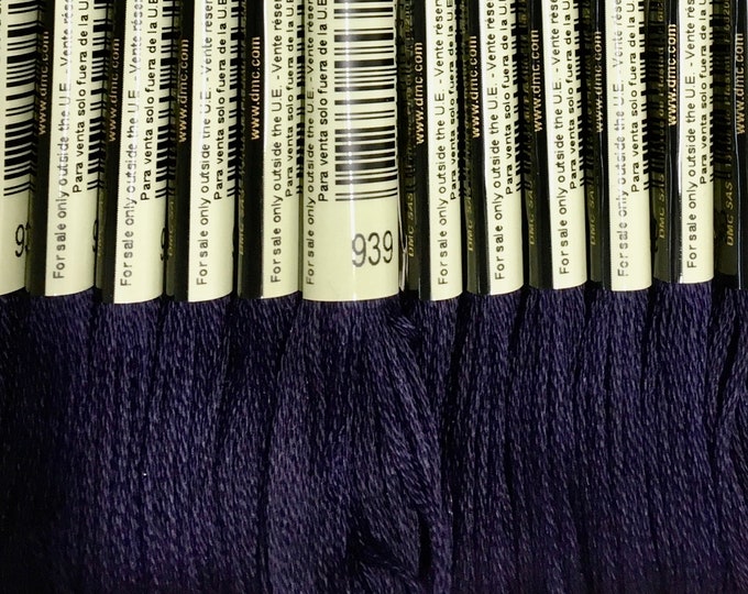 DMC 939 Blue Very Dark Embroidery Floss 2 Skeins 6 Strand Thread for ...
