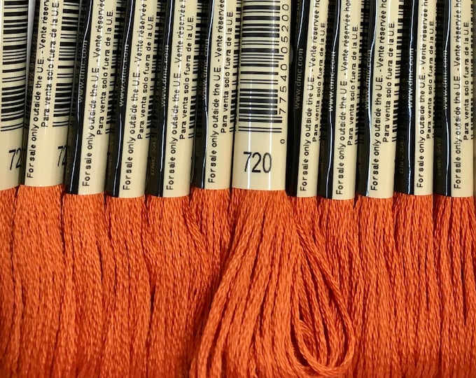 DMC 720 Orange Spice Dark Embroidery Floss 2 Skeins 6 Strand Thread for ...