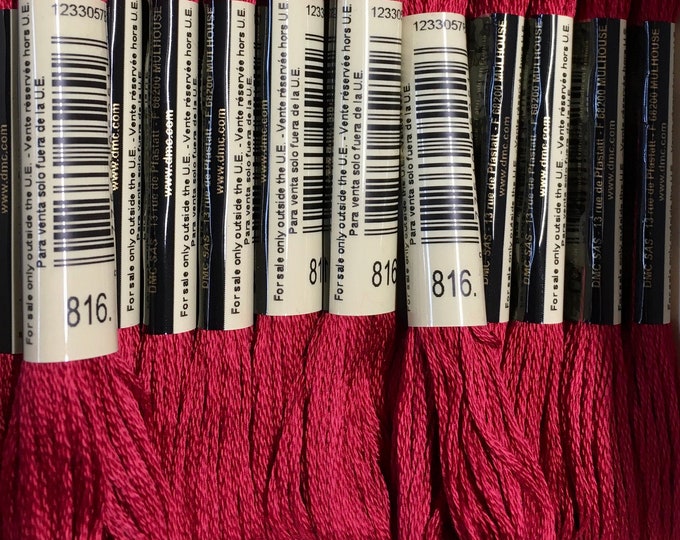 DMC 816 Garnet Embroidery Floss 6 Strand Thread for Embroidery Cross ...
