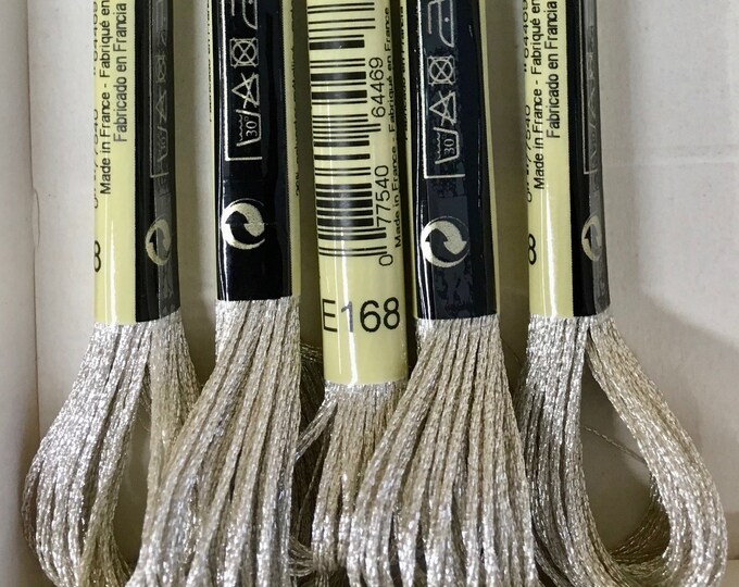 DMC E168 Silver Metallic Light Effects Embroidery Floss 1 Skein 6 ...