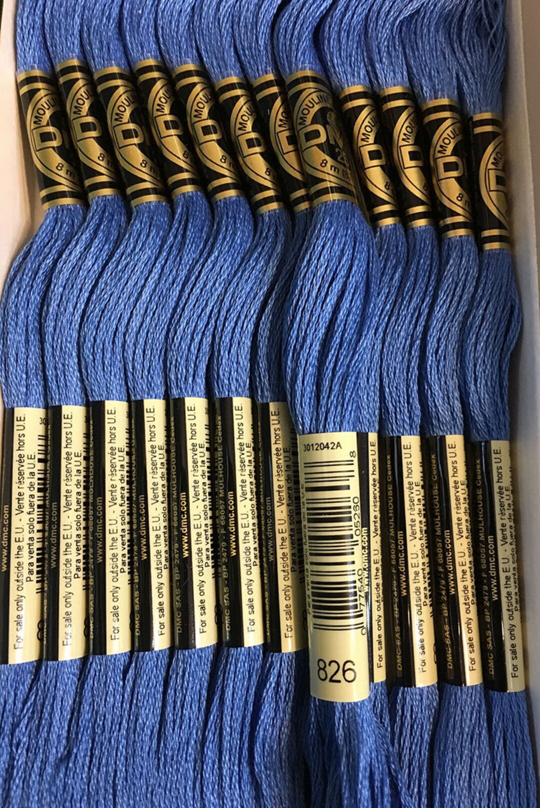 DMC 826 Medium Blue Embroidery Floss 2 Skeins 6 Strand Thread for ...