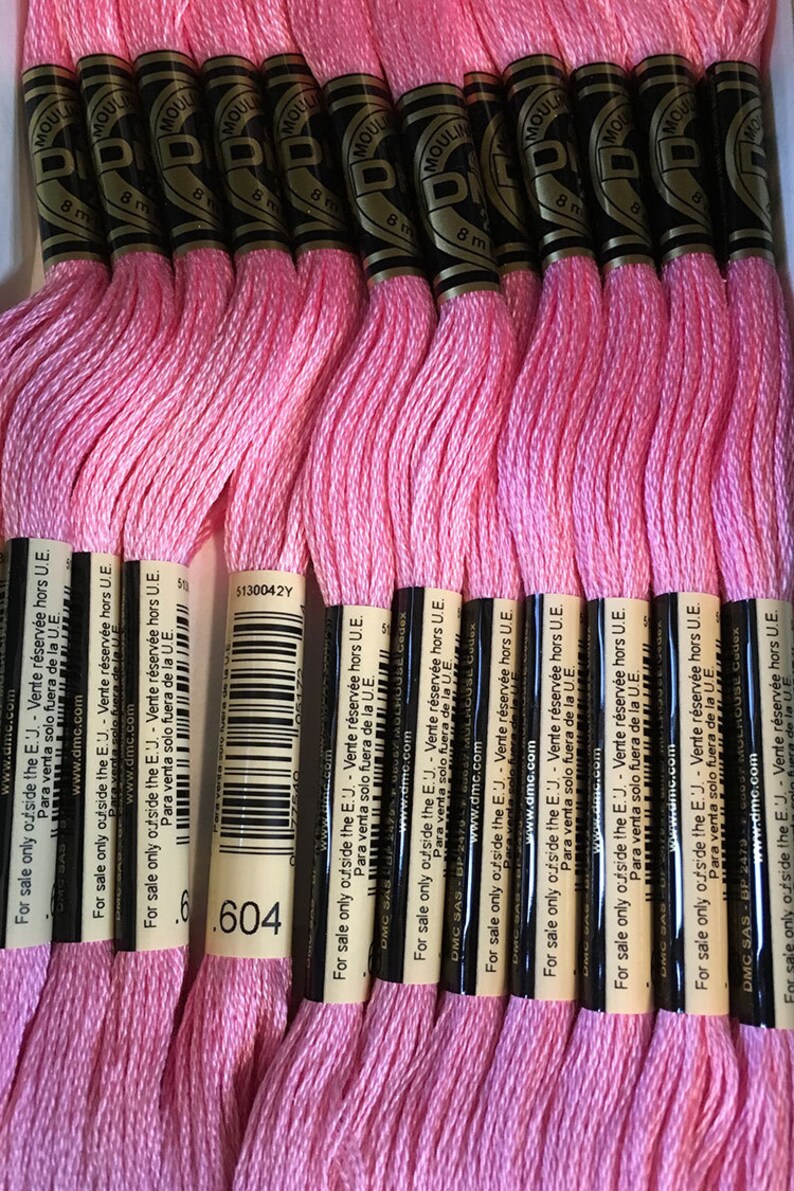 DMC 604 Light Cranberry Embroidery Floss 2 Skeins 6 Strand - Etsy