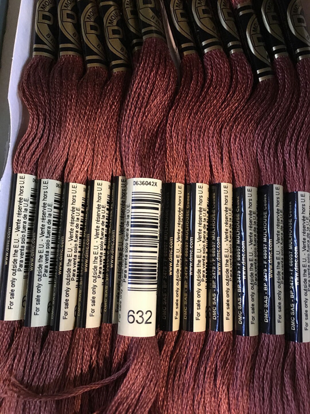 DMC 632 Ultra Very Dark Desert Sand Embroidery Floss 2 Skeins 6 Strand ...