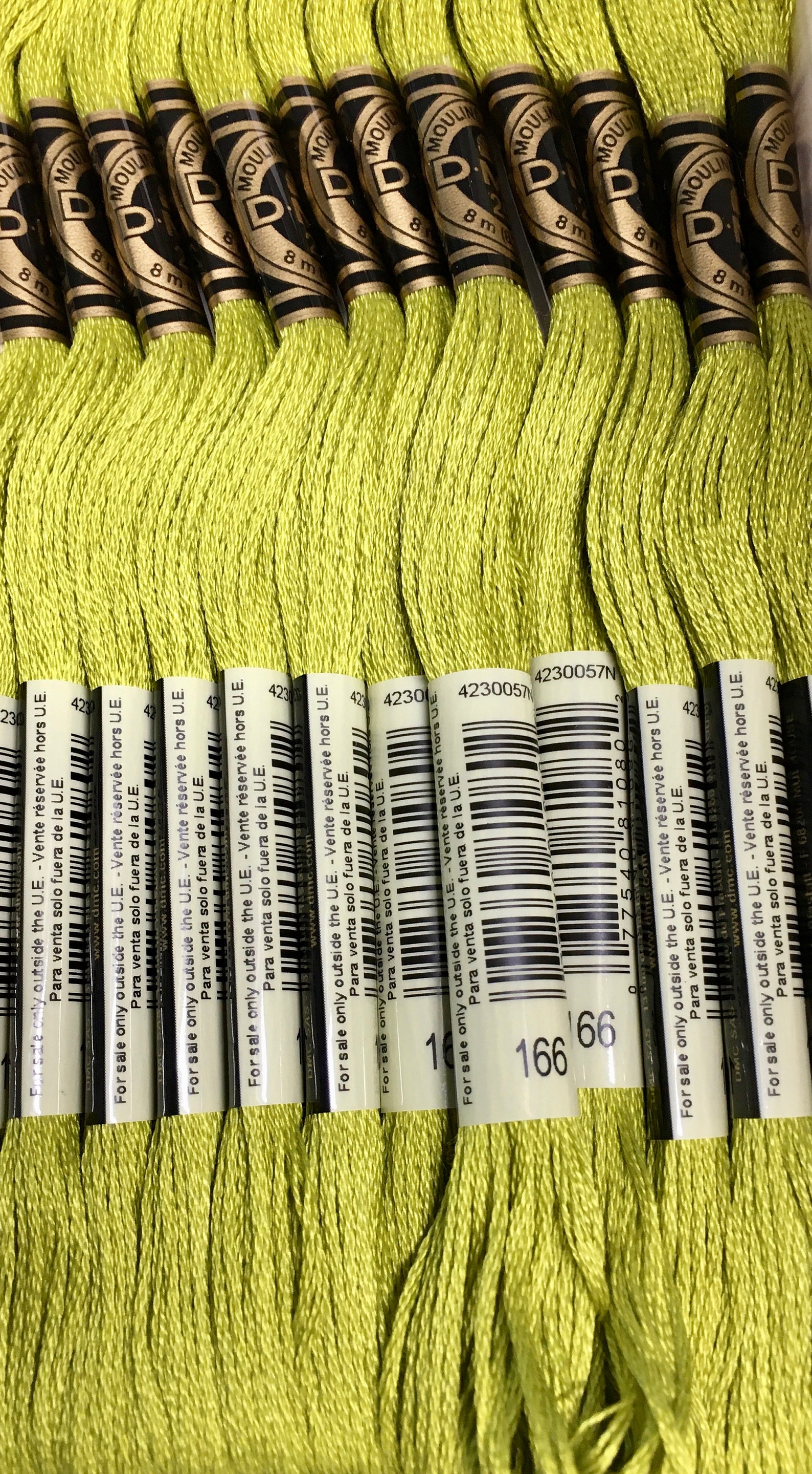 DMC 166 Lime Green Embroidery Floss 2 Skeins 6 Strand Thread for ...