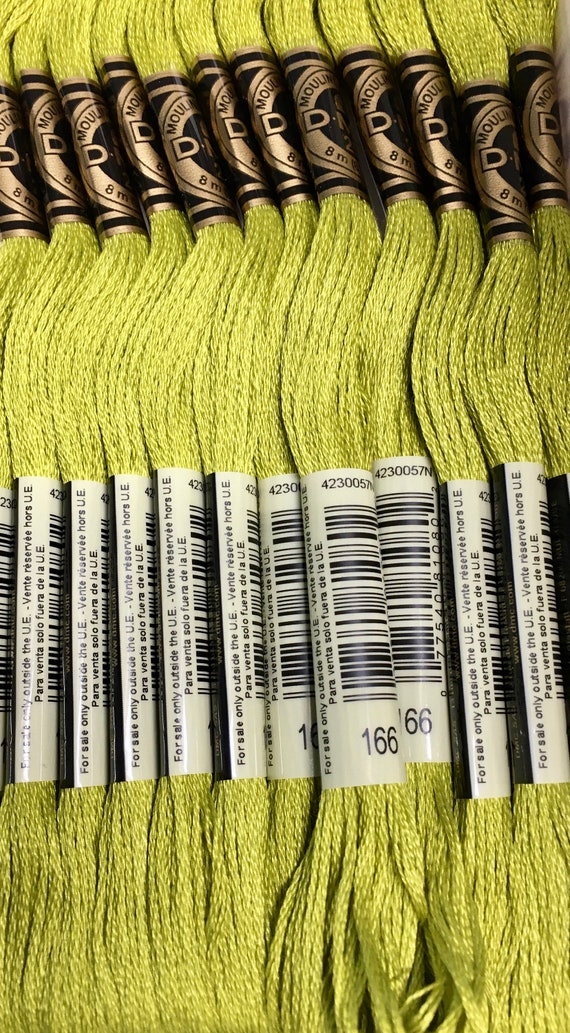 DMC 166 Lime Green Embroidery Floss 2 skeins 6 Strand Thread | Etsy
