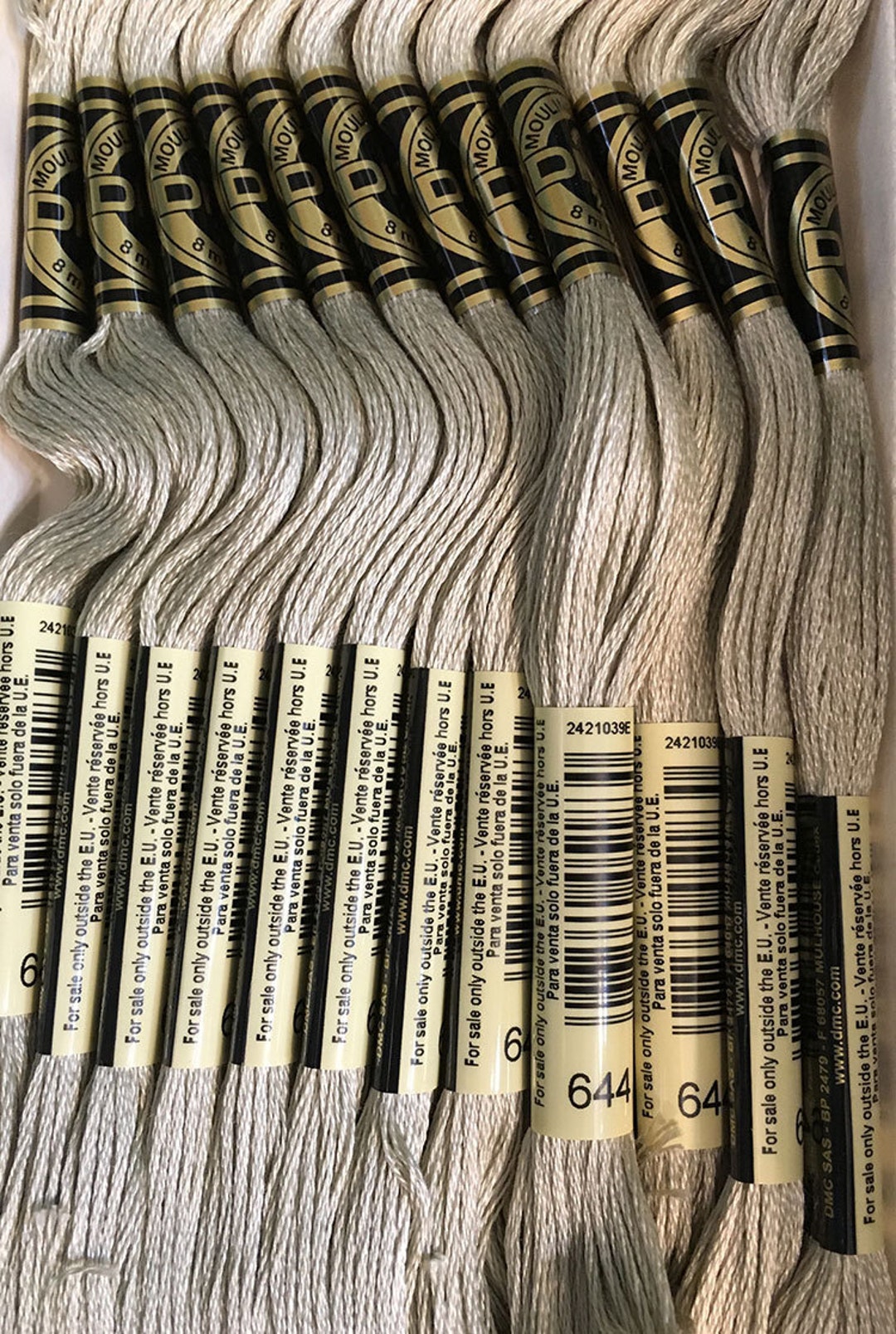 DMC 644 Medium Beige Gray Embroidery Floss 2 Skeins 6 Strand Thread for ...