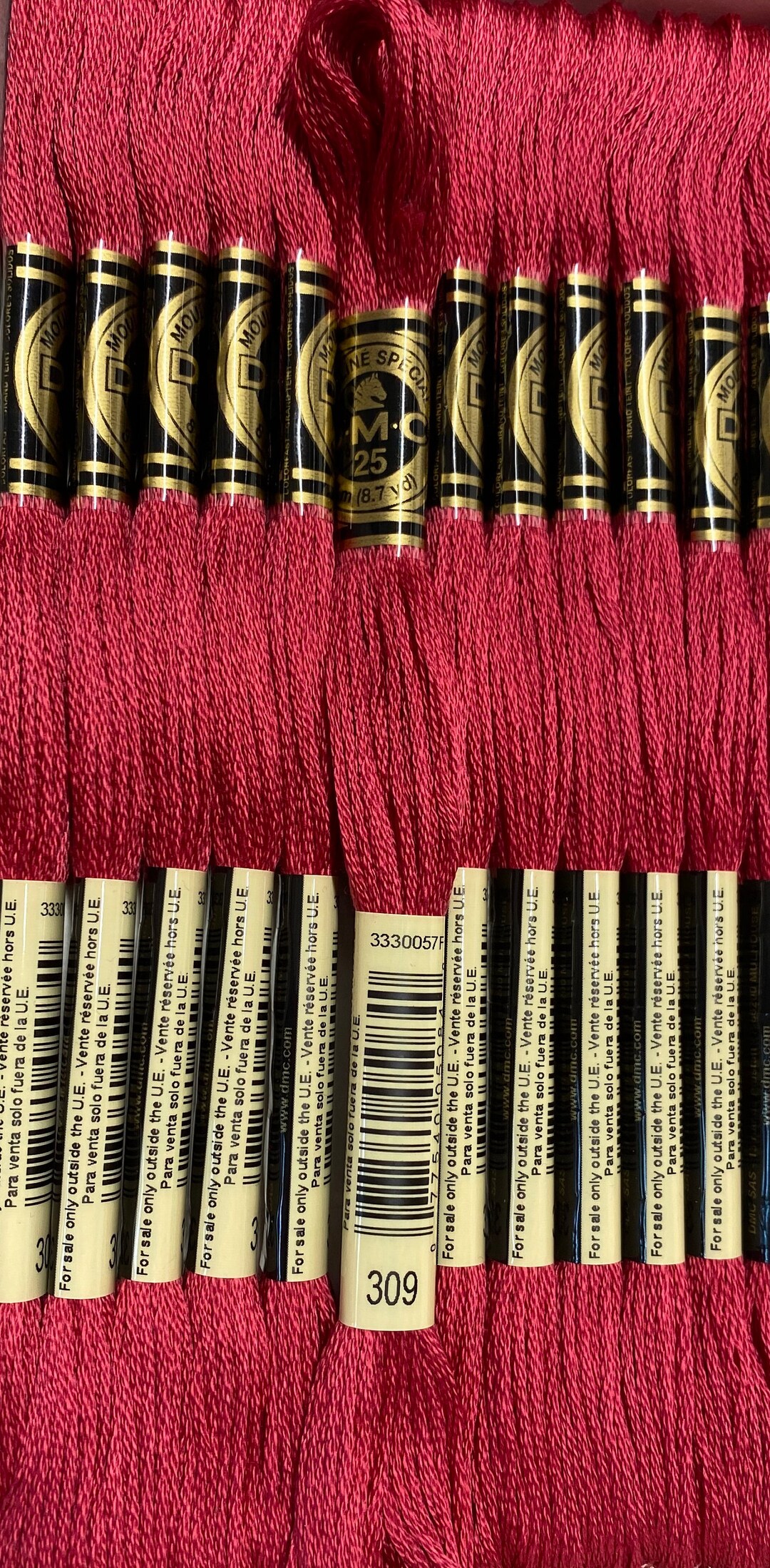 DMC 309 Dark Rose Embroidery Floss 2 Skeins 6 Strand Thread for ...