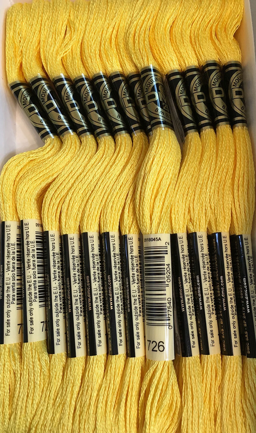 DMC 726 Light Topaz Embroidery Floss 2 Skeins 6 Strand Thread for ...