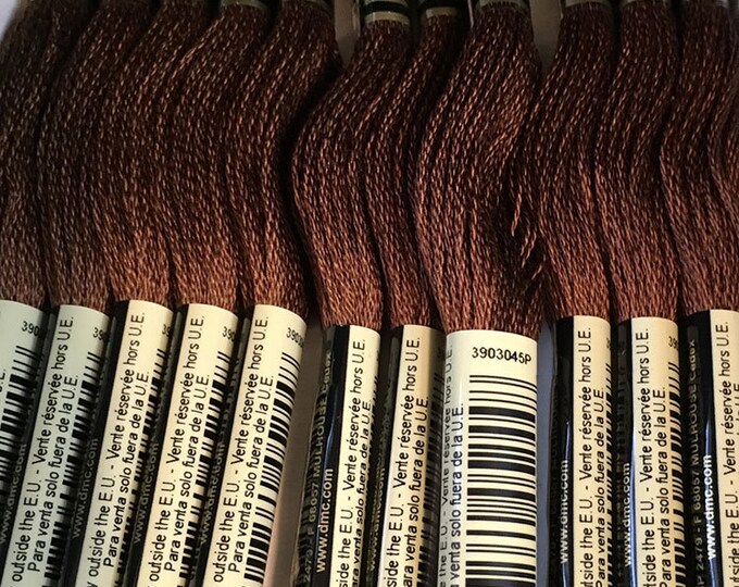 DMC 801 Dark Coffee Brown Embroidery Floss 2 Skeins 6 Strand Thread for ...