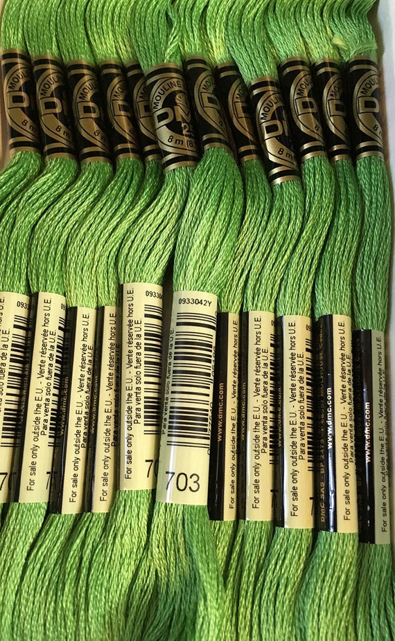 DMC 703 Chartreuse Embroidery Floss 2 Skeins 6 Strand Thread - Etsy