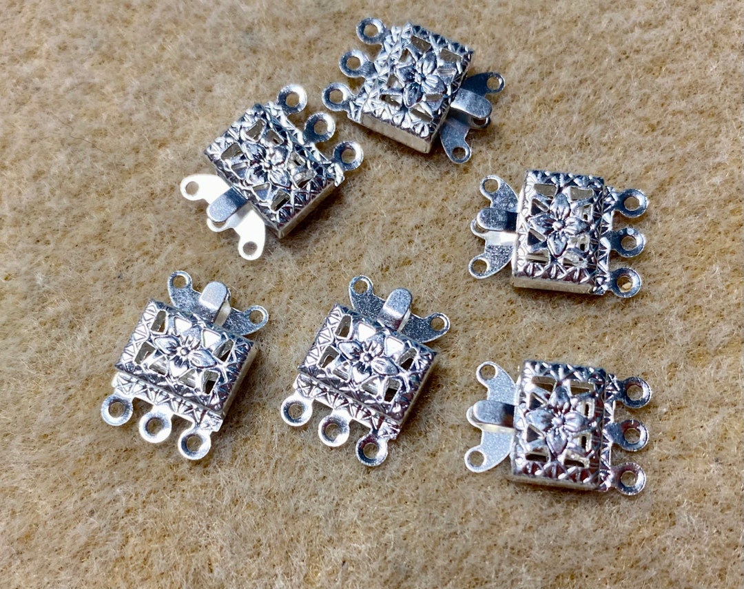 Box Clasp Silver Plated 3 Strand 15x10mm 6 Clasps F394A - Etsy