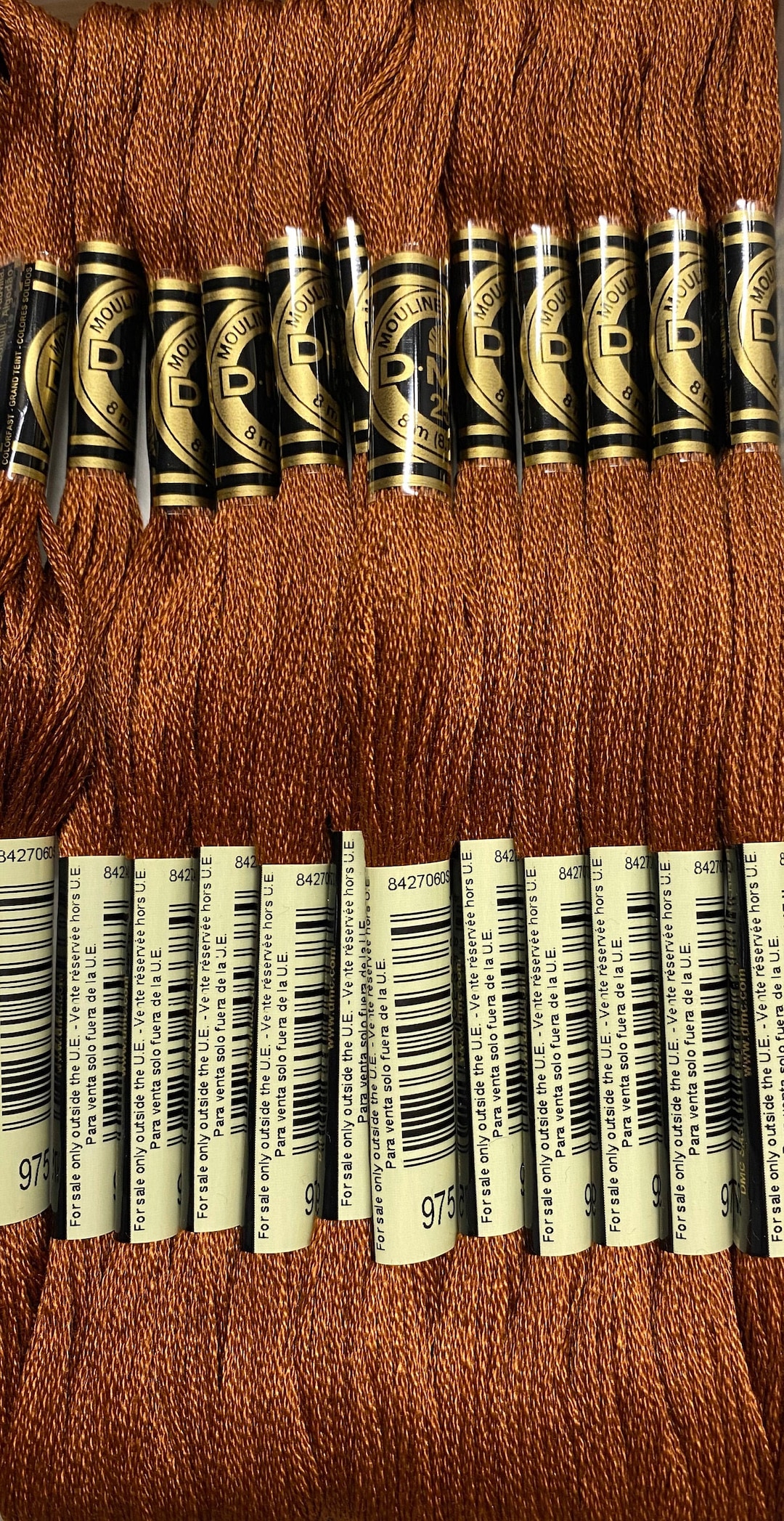 DMC 975 Dark Golden Brown Embroidery Floss 2 Skeins 6 Strand Thread for ...