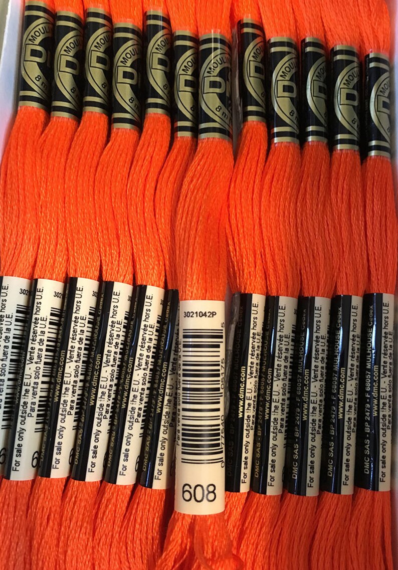 DMC 608 Bright Orange Embroidery Floss 2 Skeins 6 Strand - Etsy.de