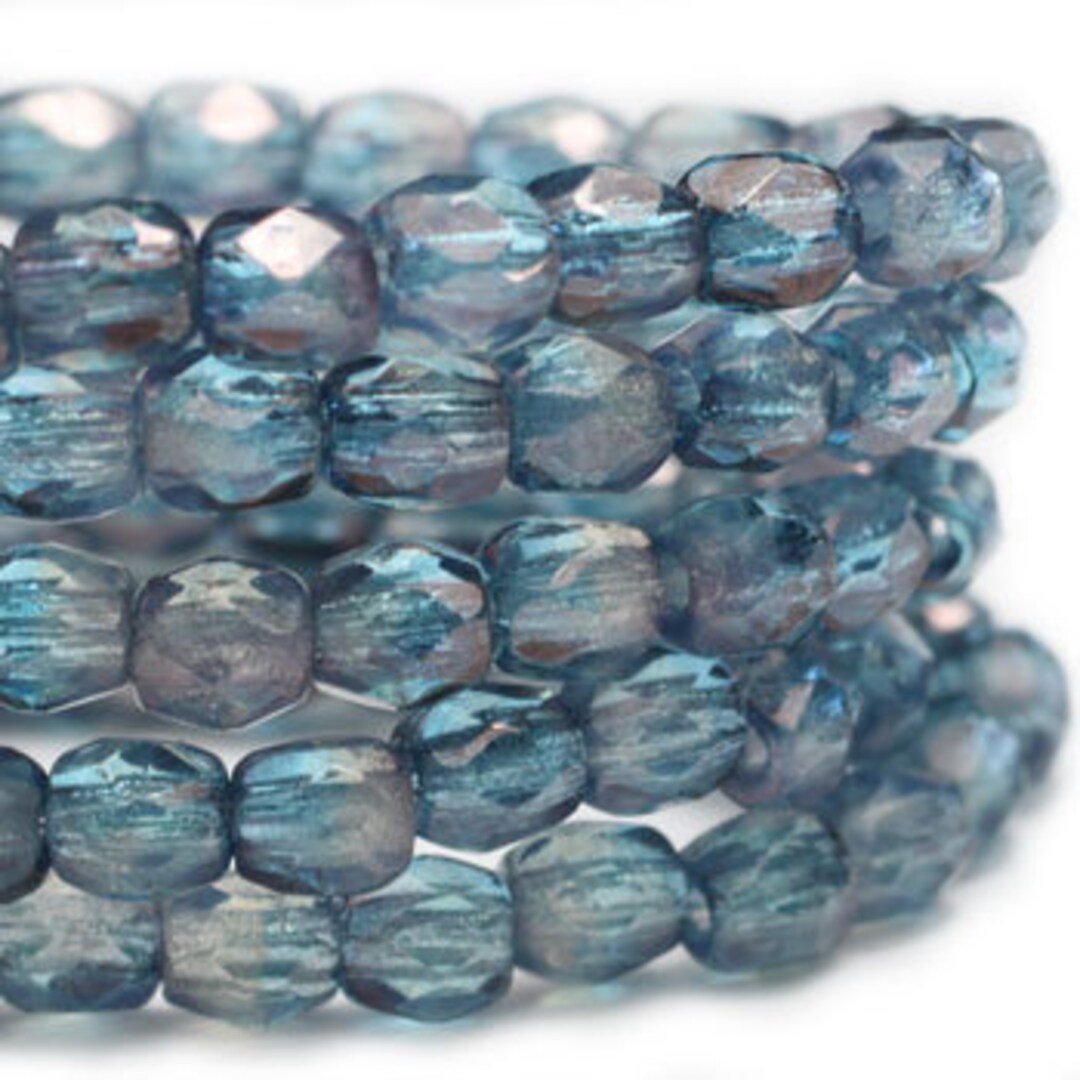Fire Polished Crystals 3mm Pale Blue With Luster Finish Glass Czech ...