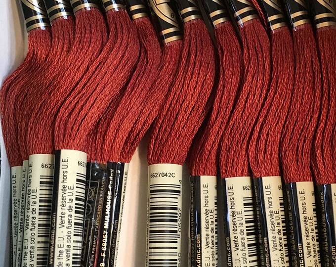 DMC 918 Dark Red Copper Embroidery Floss 6 Strand Thread for Embroidery ...