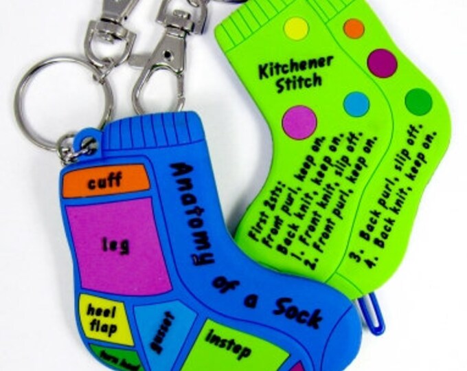 Kitchener Stitch Anatomy of A Sock Key Chain 2 Sided Sock Doctor ...