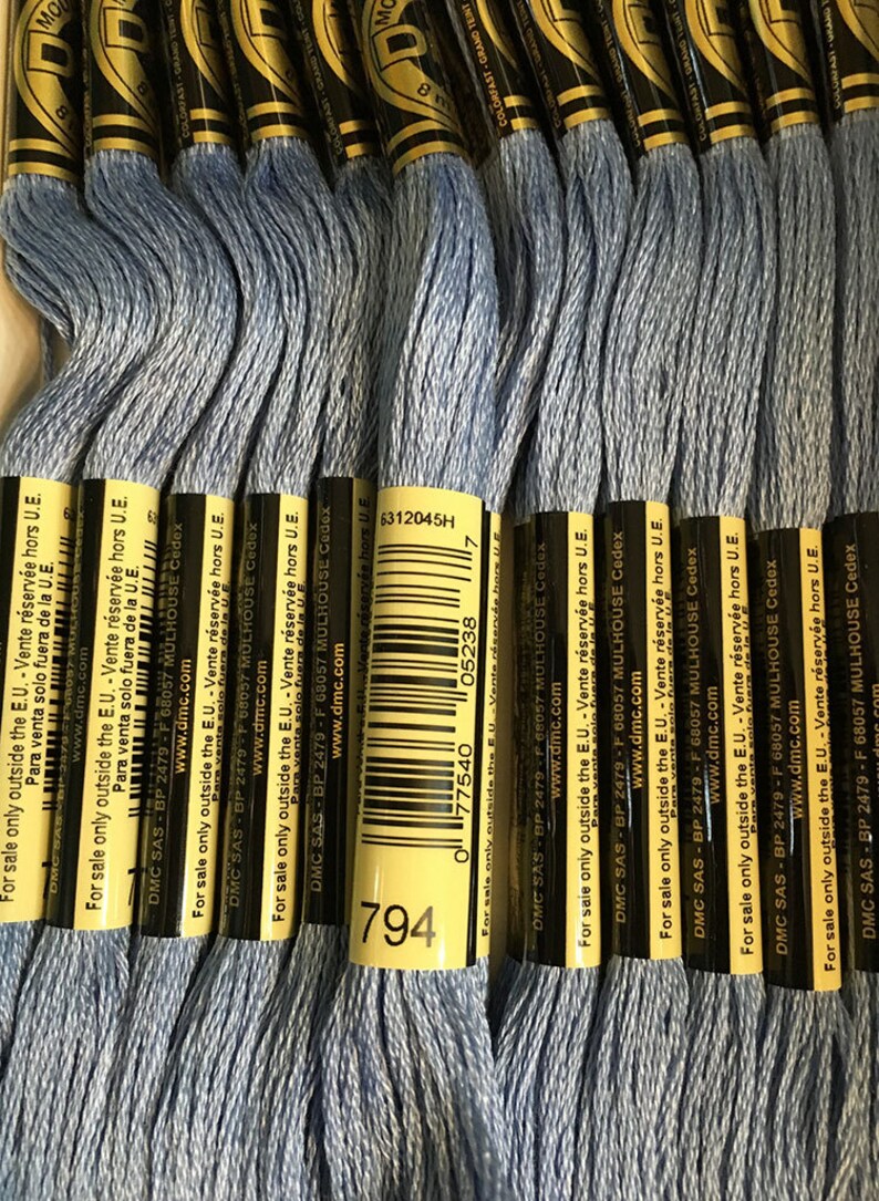 DMC 794 Light Cornflower Blue Embroidery Floss 2 Skeins 6 - Etsy
