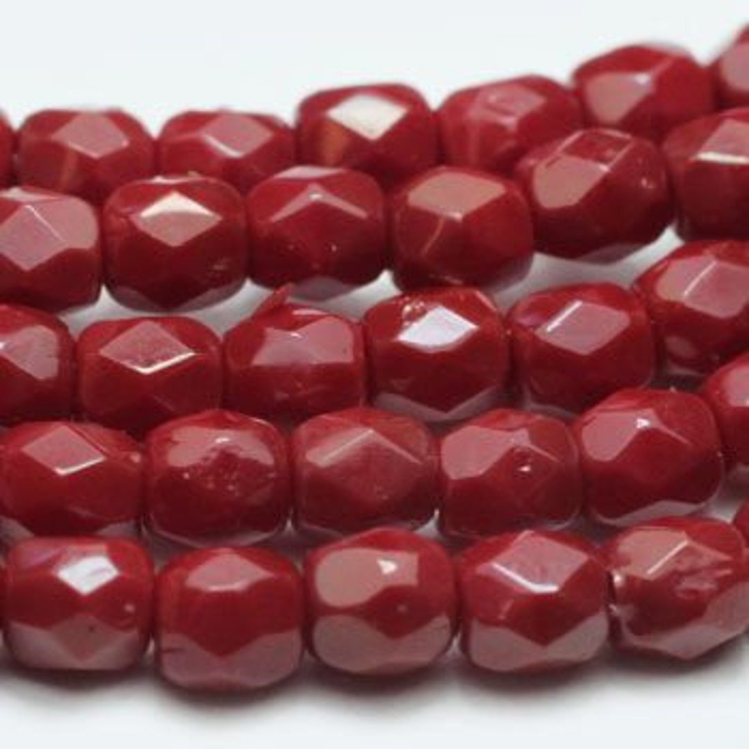 3mm Fire Polished Crystals Opaque Ruby Dark Red Maroon Glass Crystal ...