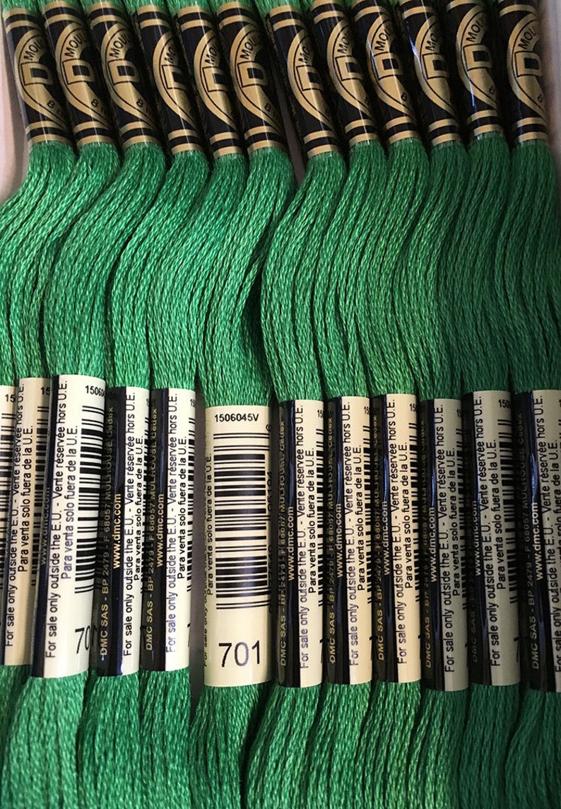 DMC 701 Light Green Embroidery Floss 2 Skeins 6 Strand Thread - Etsy