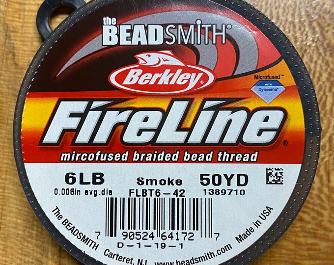6 Lb Smoke Fireline Braided Beading Thread .006" Avg Diameter 50 Yards ...