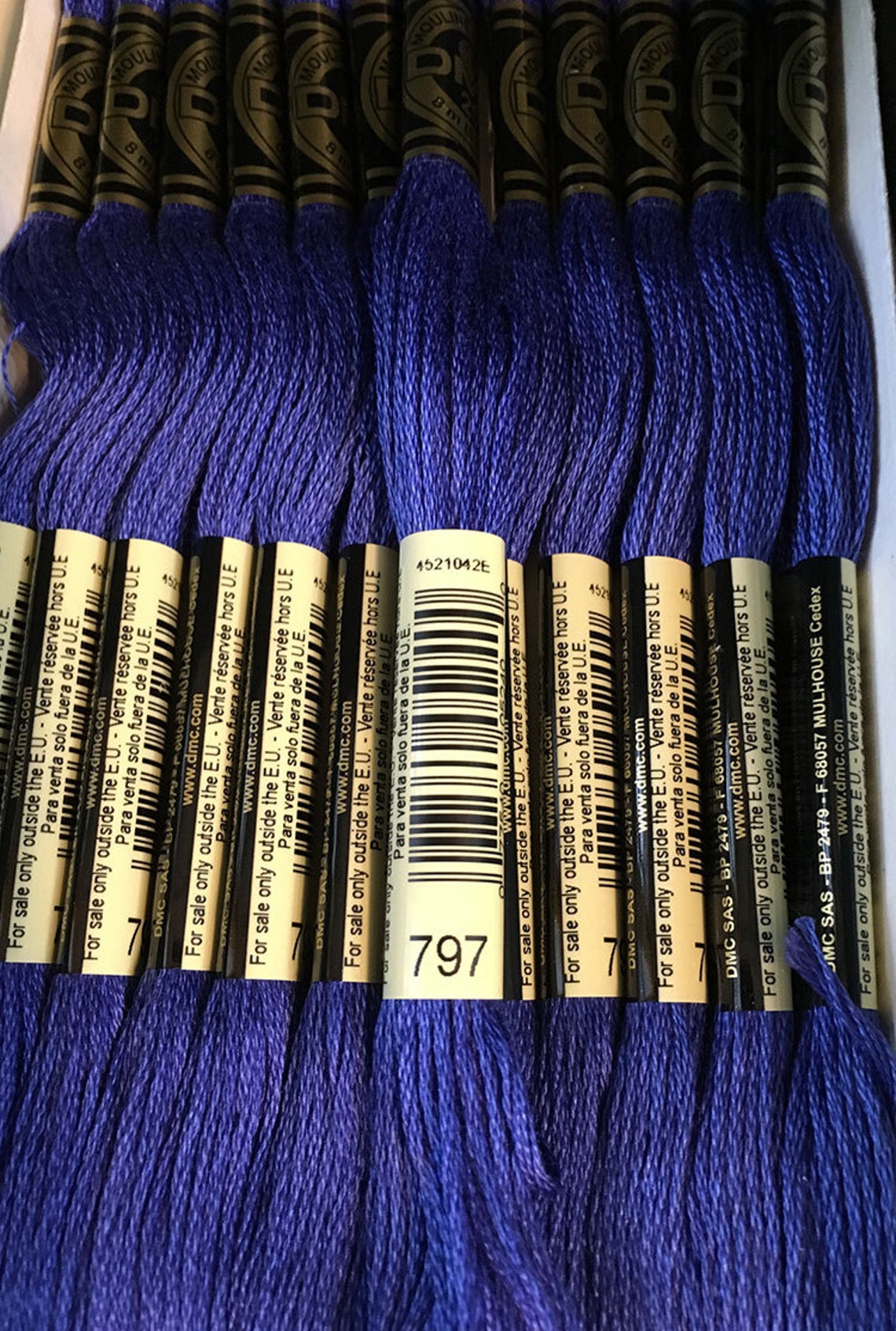 DMC 797 Royal Blue Embroidery Floss 2 Skeins 6 Strand Thread | Etsy