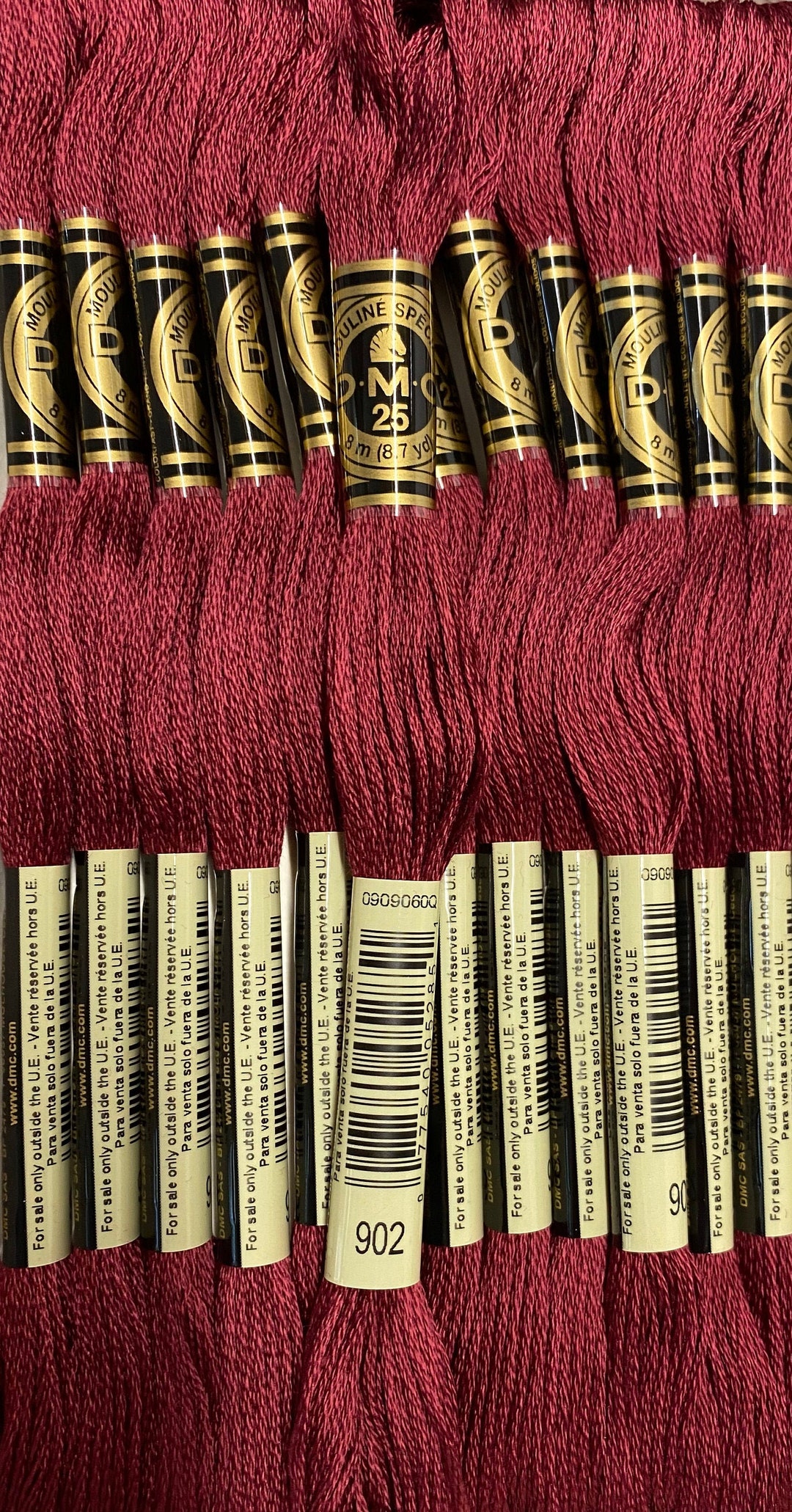 DMC 902 Very Dark Garnet Embroidery Floss 2 Skeins 6 Strand Thread for Embroidery Cross Stitch ...