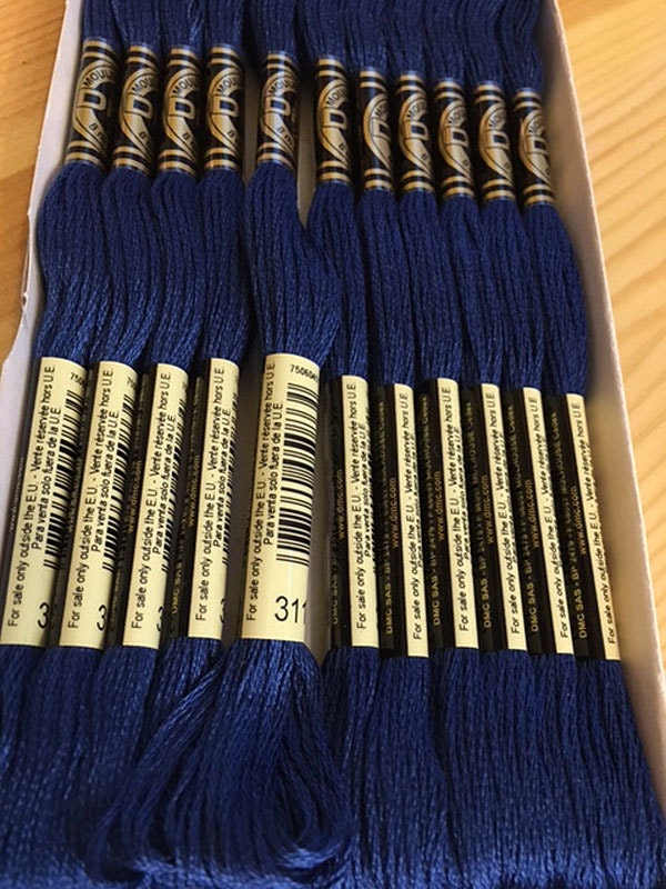 DMC 311 Medium Blue Embroidery Floss 2 Skeins 6 Strand Thread | Etsy