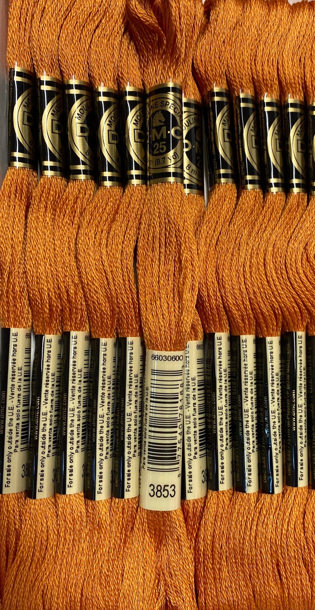 DMC 3853 Dark Autumn Gold Embroidery Floss 2 Skeins 6 Strand Thread for ...