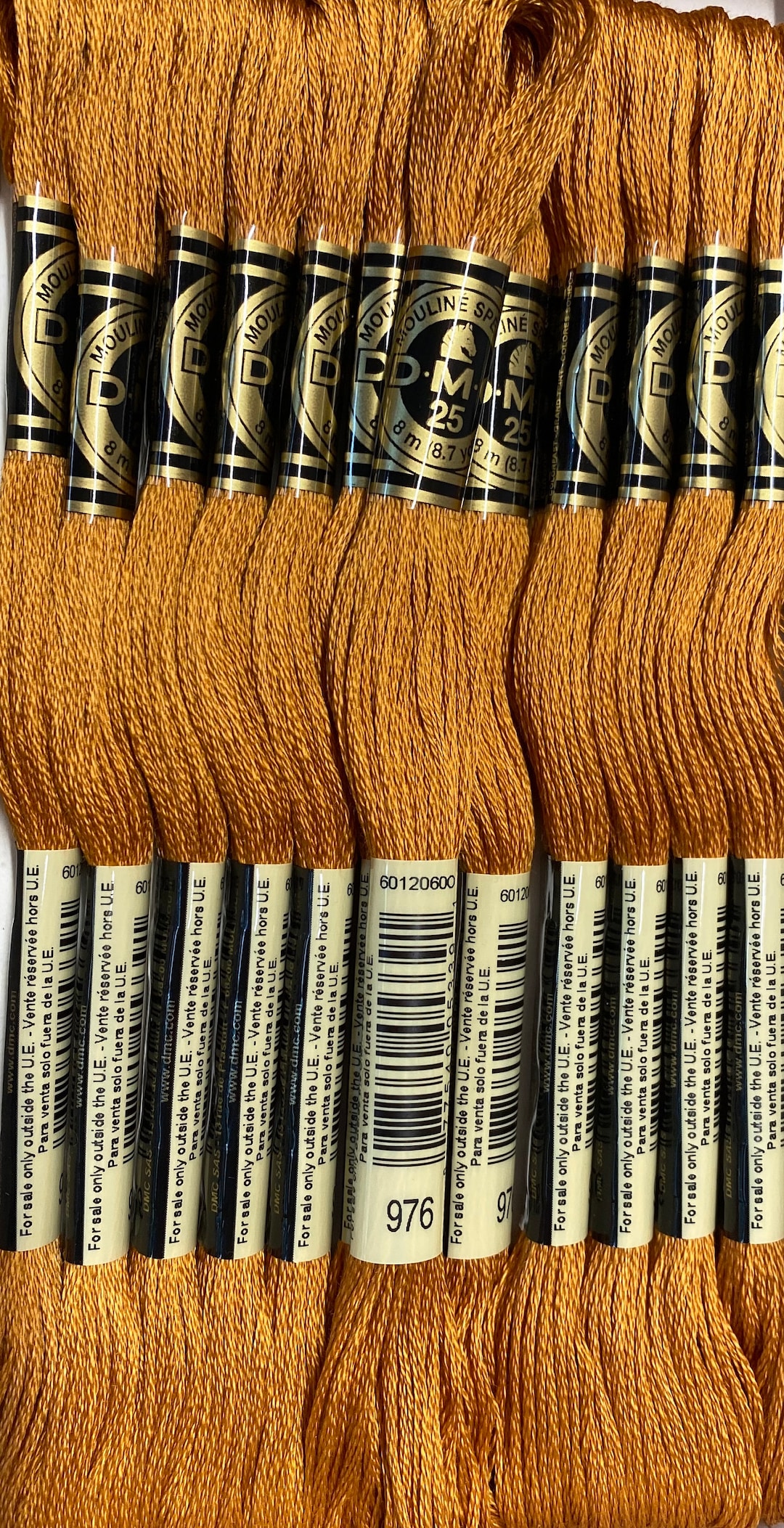 DMC 976 Medium Golden Brown Embroidery Floss 2 Skeins 6 Strand Thread ...