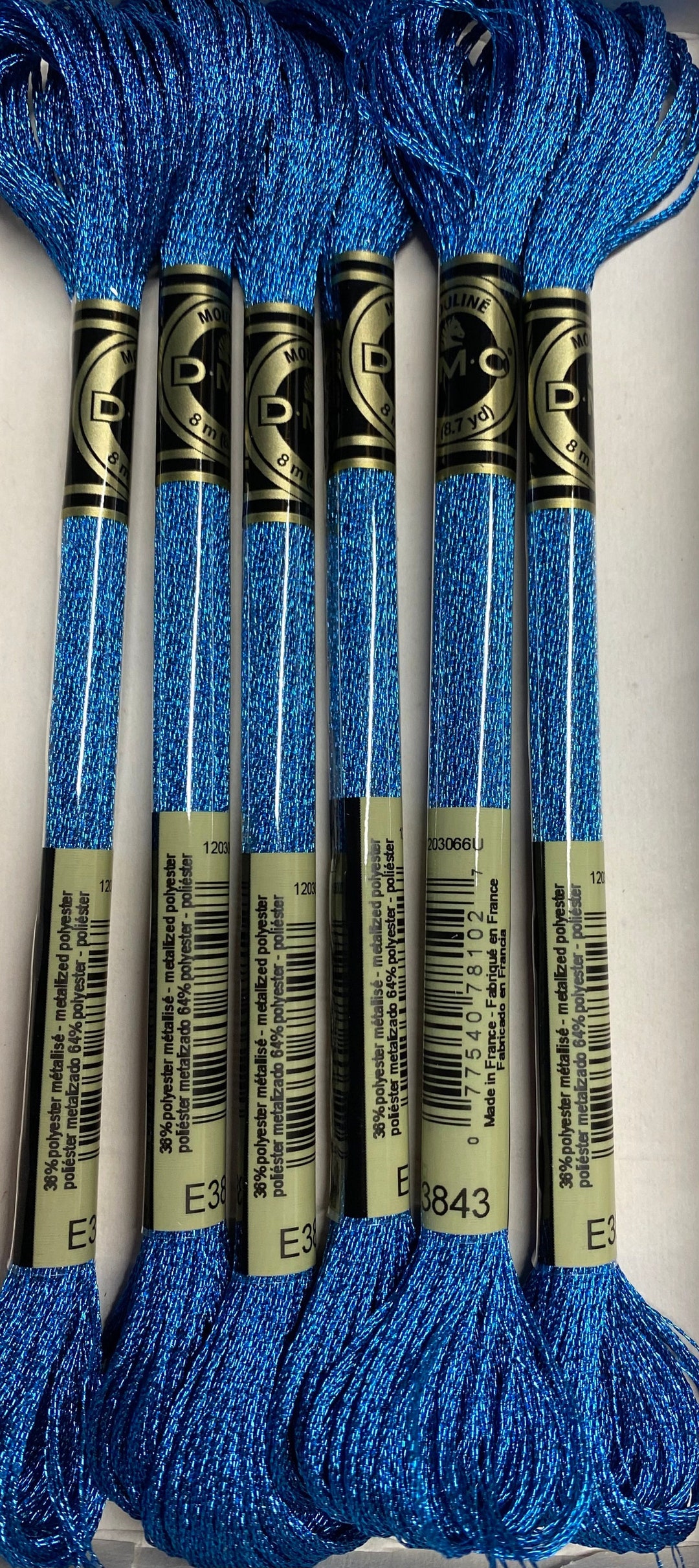 DMC E3843 Light Blue Sapphire Metallic Light Effects Embroidery Floss 1 ...