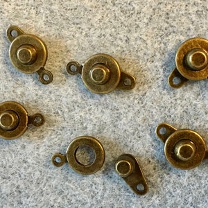 6 Snap Clasps Trailer Hitch Ball and Socket Clasps Antique Brass Plated ...