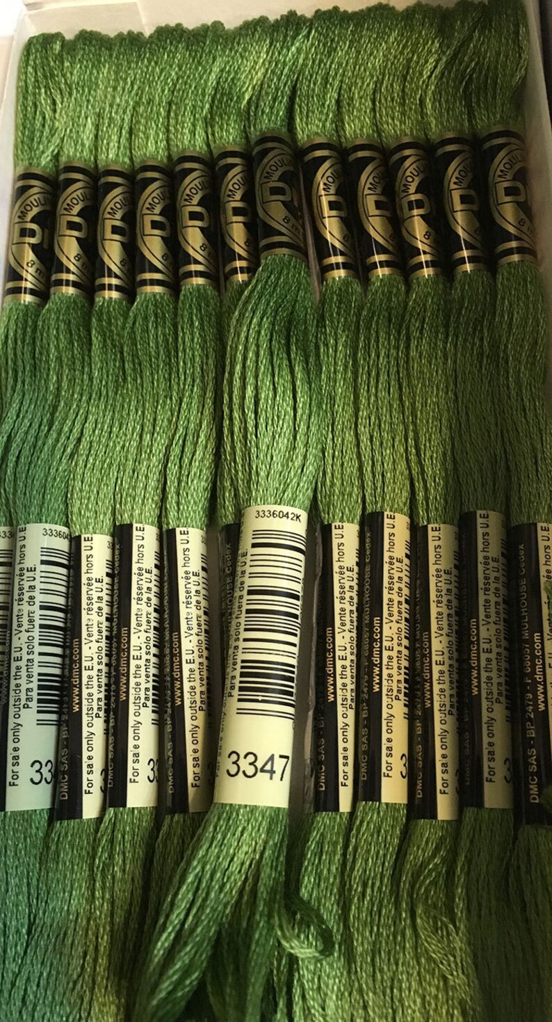 DMC 3347 Medium Yellow Green Embroidery Floss 2 Skeins 6 - Etsy