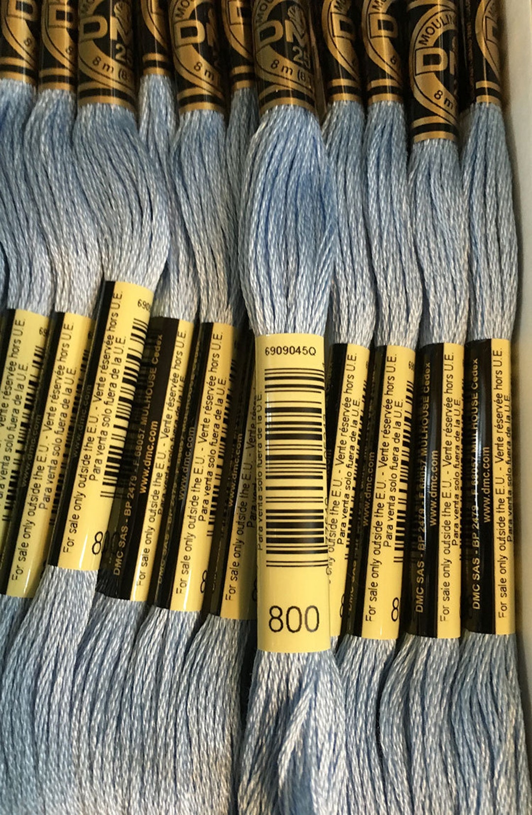 DMC 800 Pale Delft Blue Embroidery Floss 2 Skeins 6 Strand Thread for ...