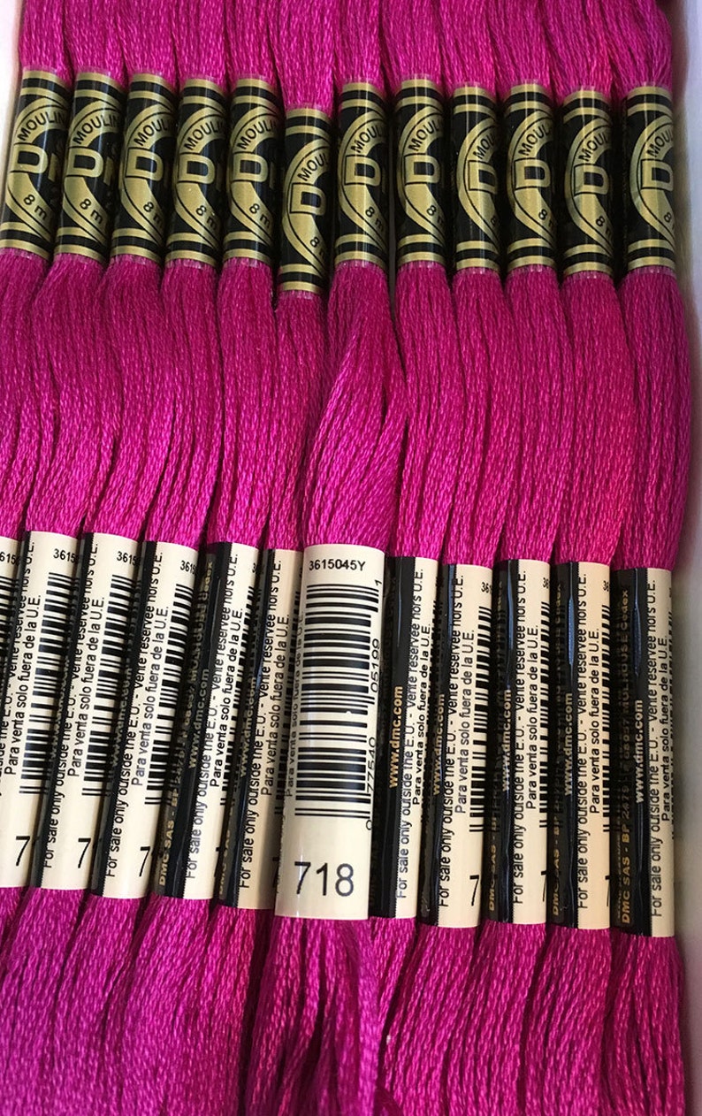 DMC 718 Plum Embroidery Floss 2 Skeins 6 Strand Thread for - Etsy