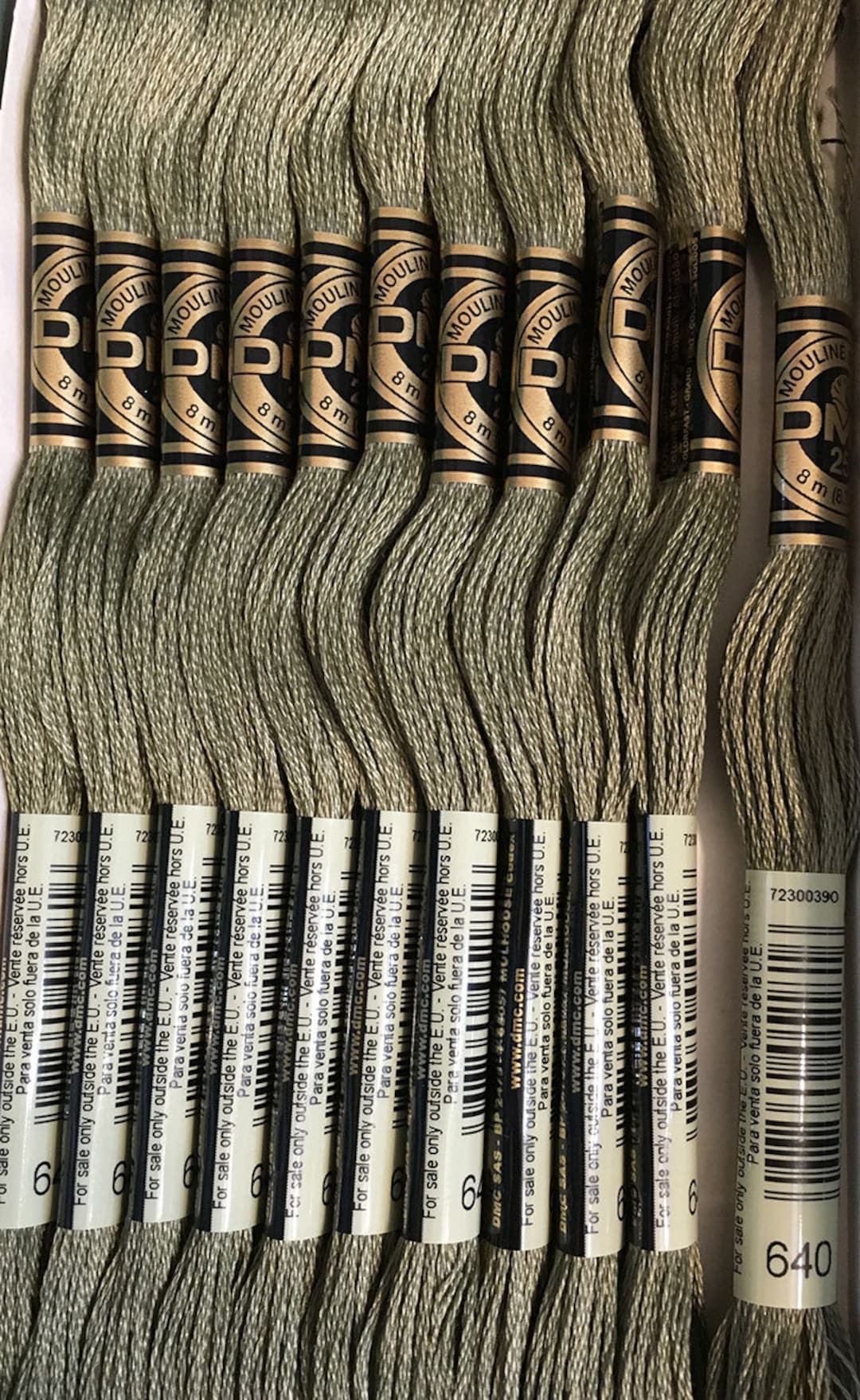 DMC 640 Very Dark Beige Gray Embroidery Floss 2 Skeins 6 Strand Thread ...