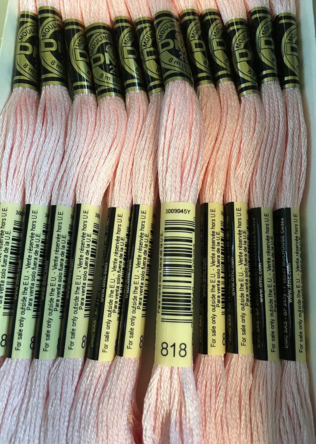 DMC 818 Baby Pink Embroidery Floss 2 Skeins 6 Strand Thread for Embroidery Cross Stitch ...