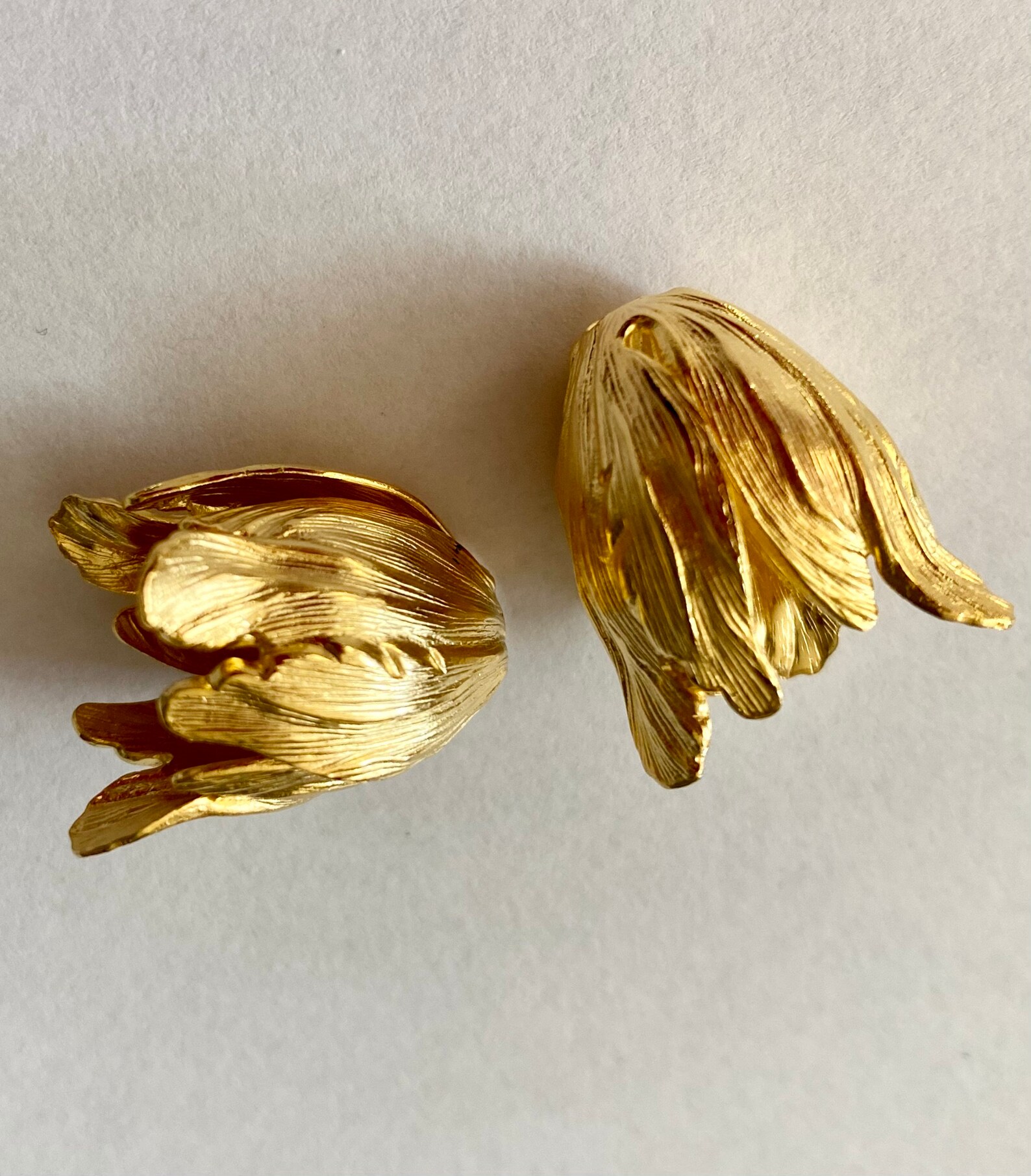 Tulip Bead Caps Vintage Style Ornate Large 20mm X 17mm Matte | Etsy