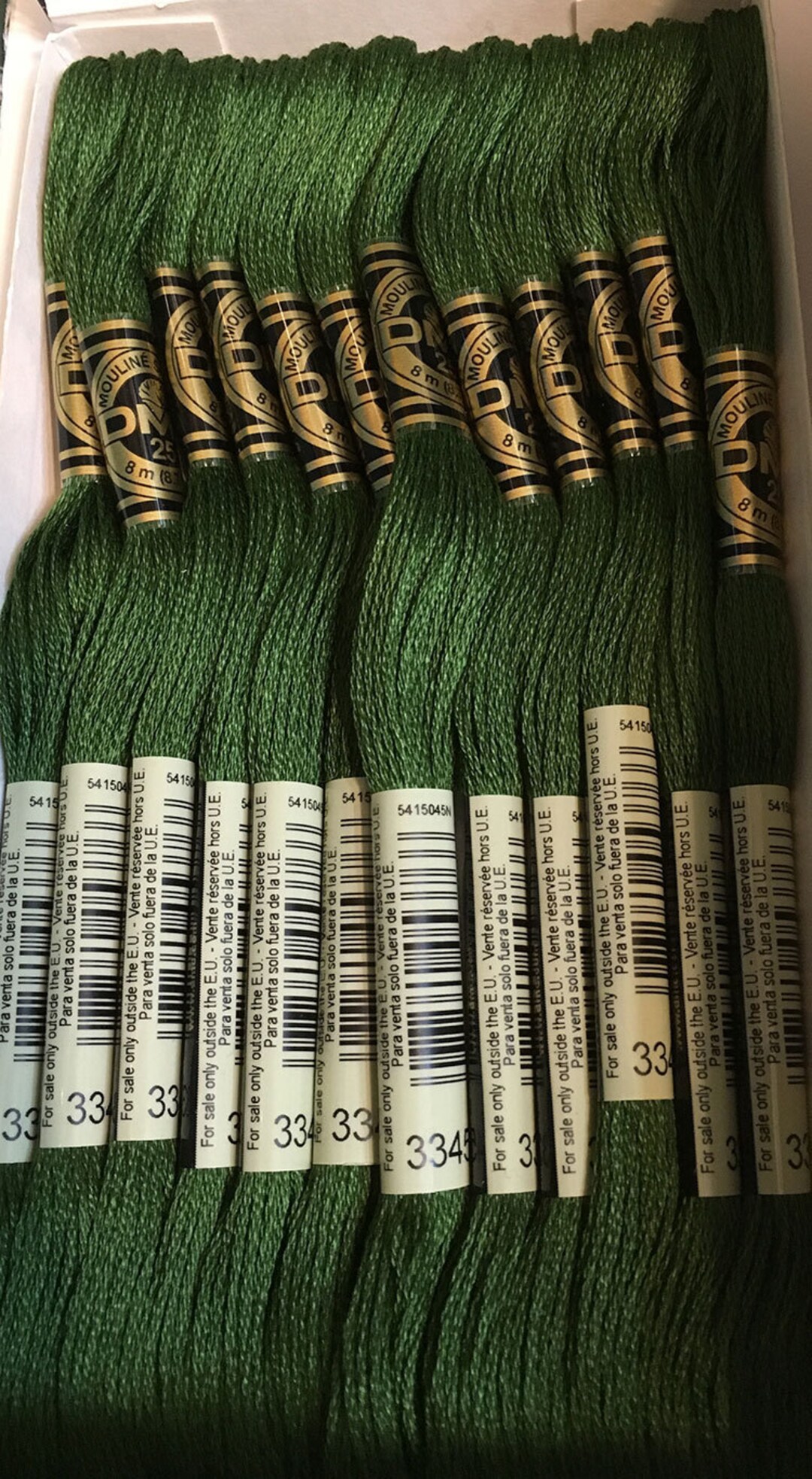 DMC 3345 Dark Hunter Green Embroidery Floss 2 Skeins 6 Strand Thread ...