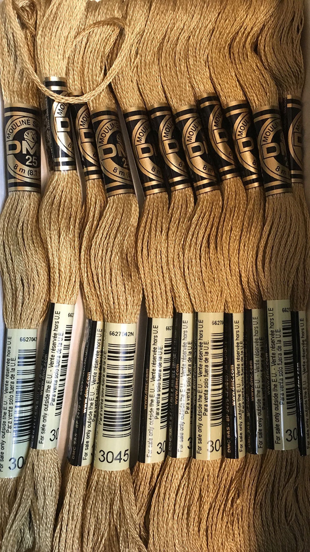 DMC 3045 Dark Yellow Beige Embroidery Floss 6 Strand Thread for ...