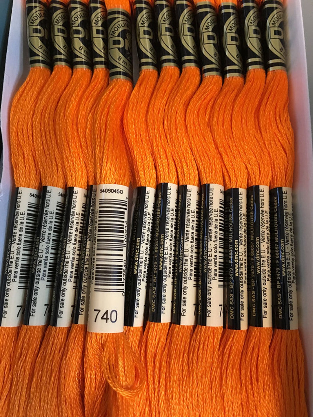 DMC 740 Tangerine Embroidery Floss 2 Skeins 6 Strand Thread for ...