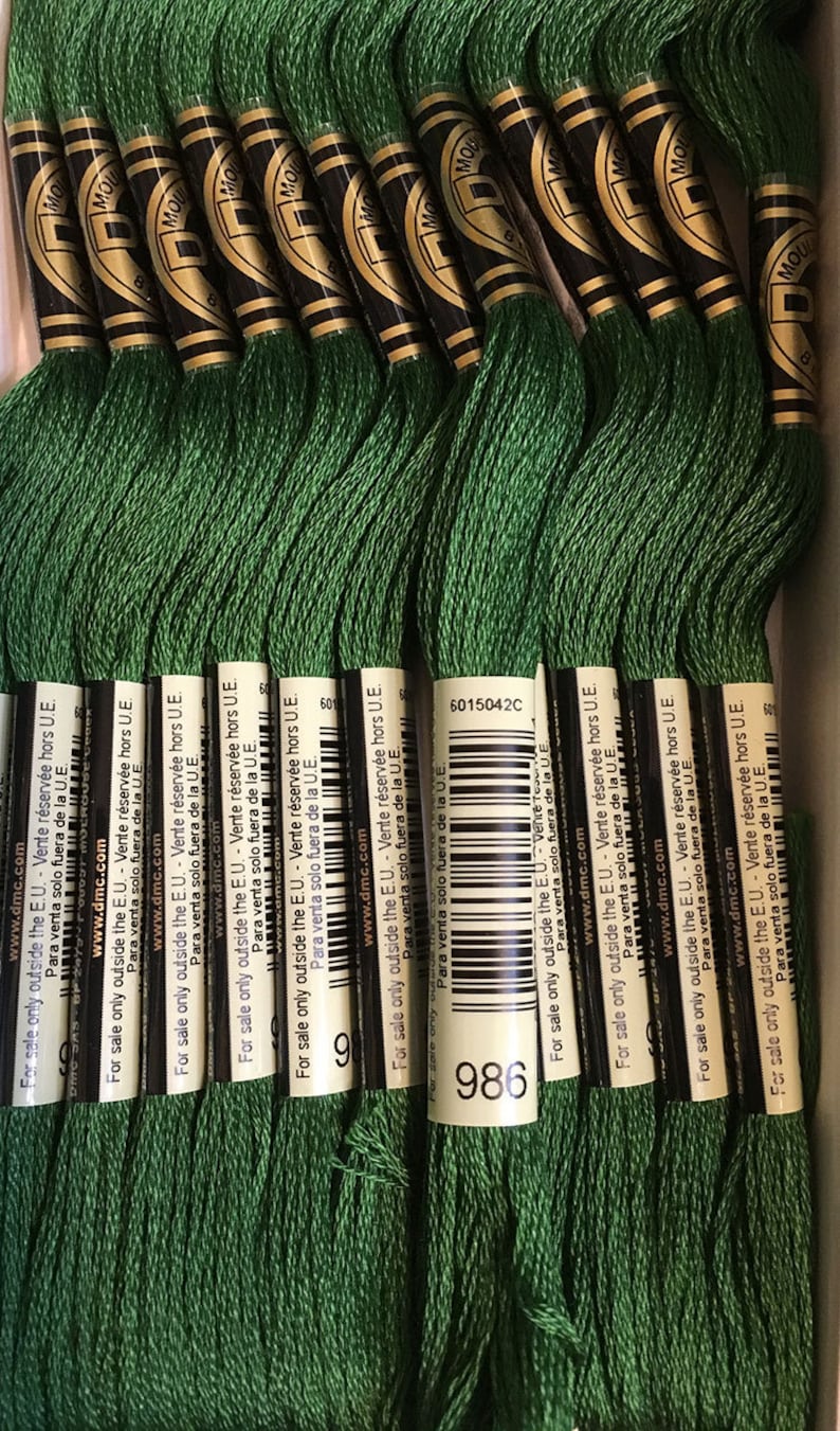DMC 986 Very Dark Forest Green Embroidery Floss 2 Skeins 6 - Etsy