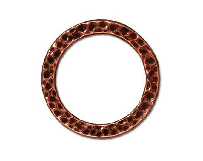 Large Hammertone Antique Copper Flat Closed Ring Tierracast Lead Free ...