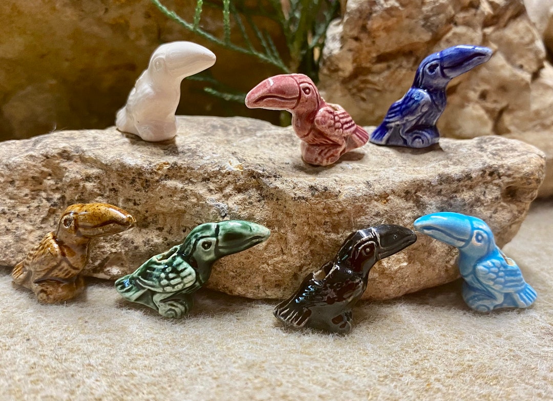 Toucan Beads Peruvian Ceramic Bird Beads Choose Solid Color or Mixed ...