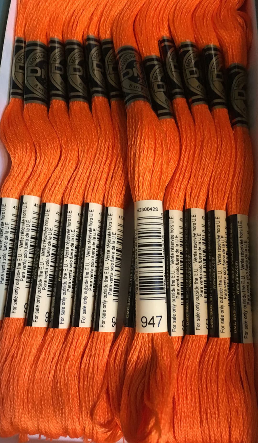 DMC 947 Burnt Orange Embroidery Floss 2 Skeins 6 Strand Thread for ...